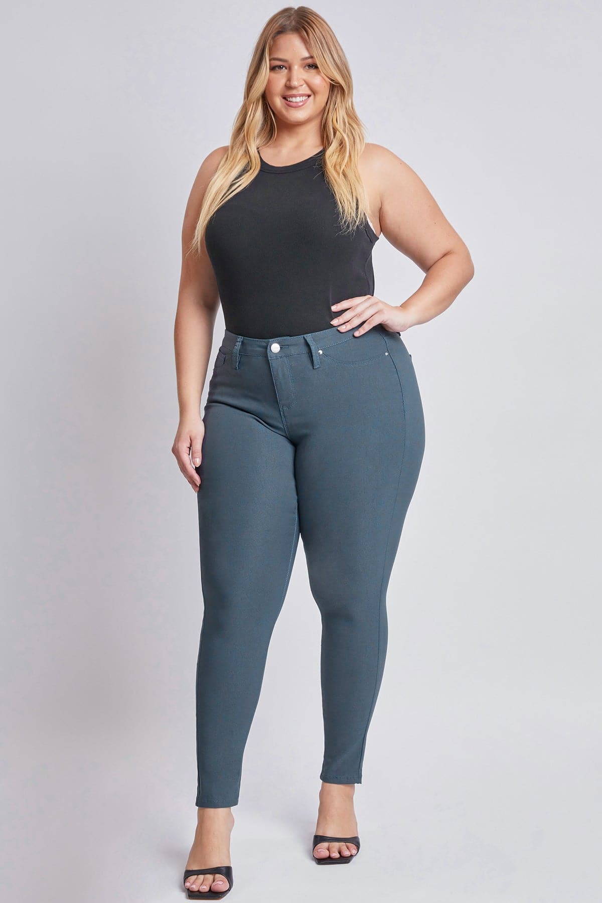 Women's Plus Size Hyperstretch Skinny Pants, Cadet Blue from ROYALTY ...