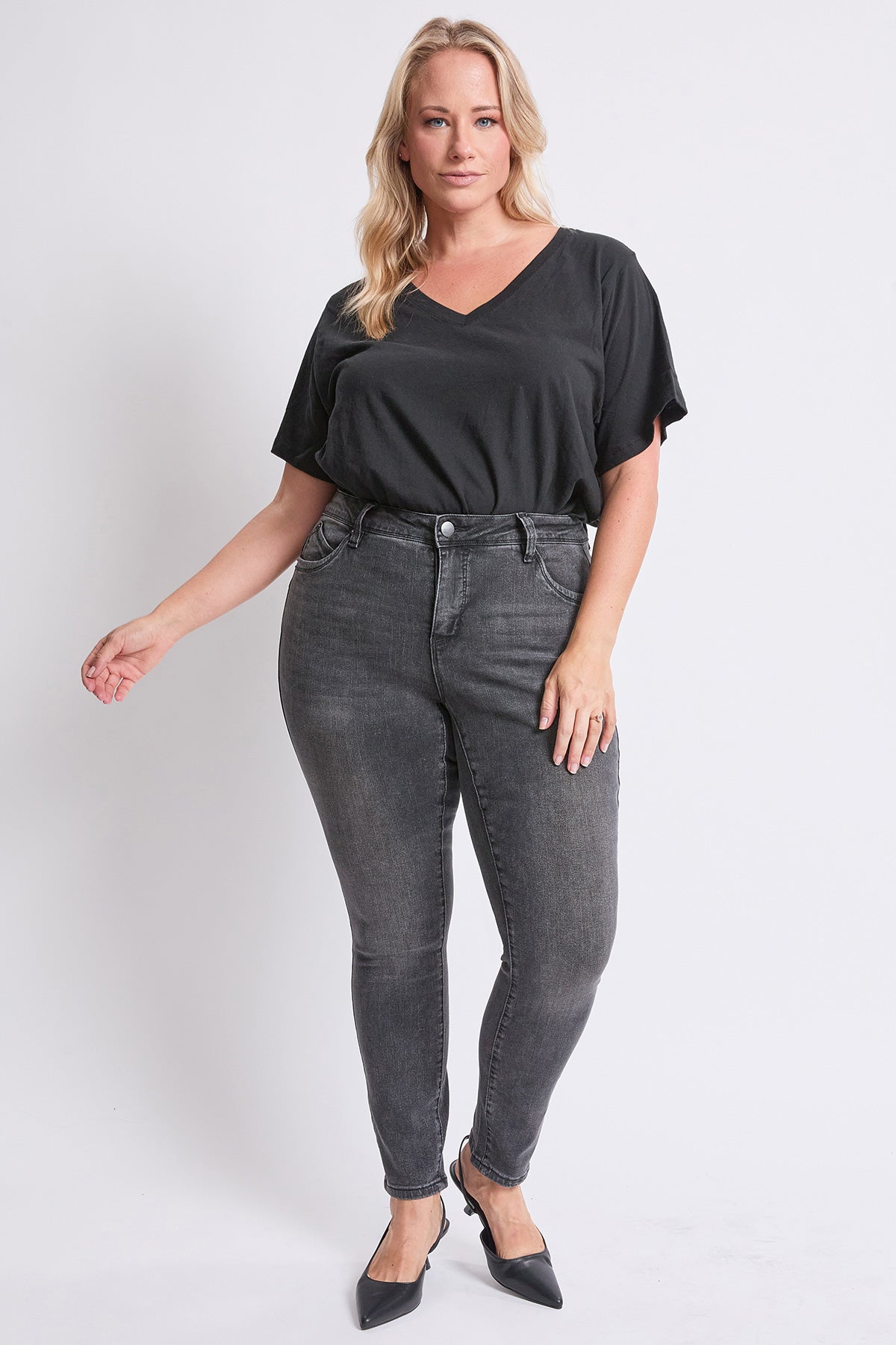 Women's Plus High Rise Curve Confidence WannaBettaButt Skinny Jeans ...